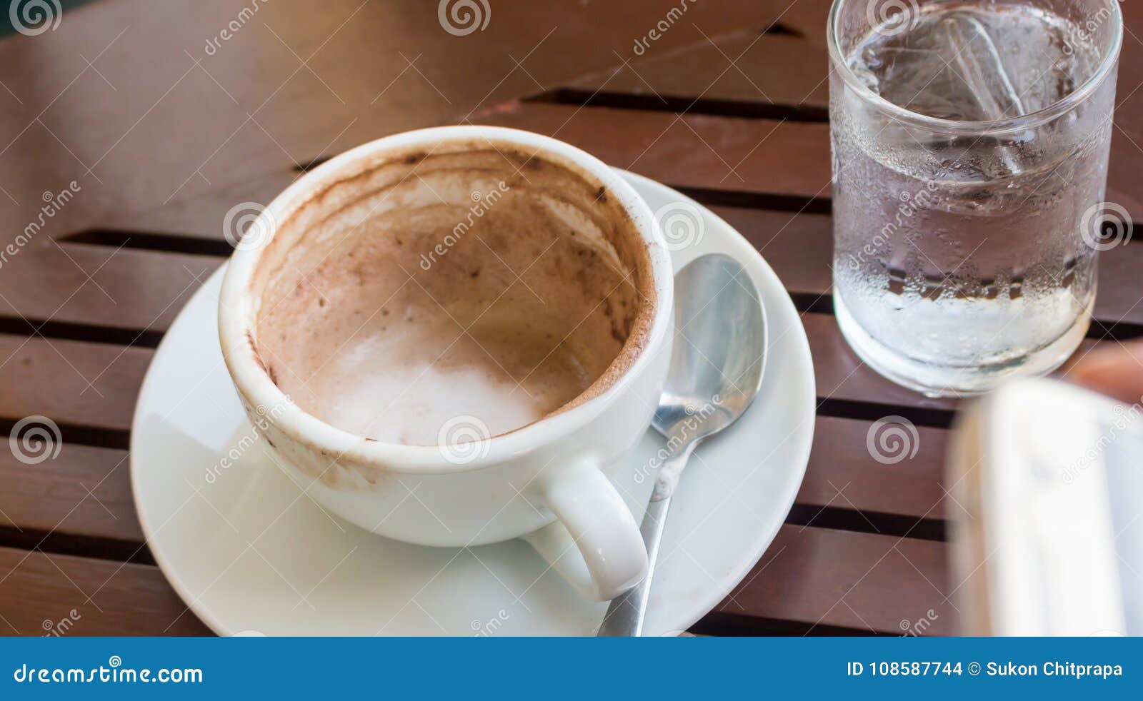 Empty coffee cup stock photo. Image of stain, brown - 108587744
