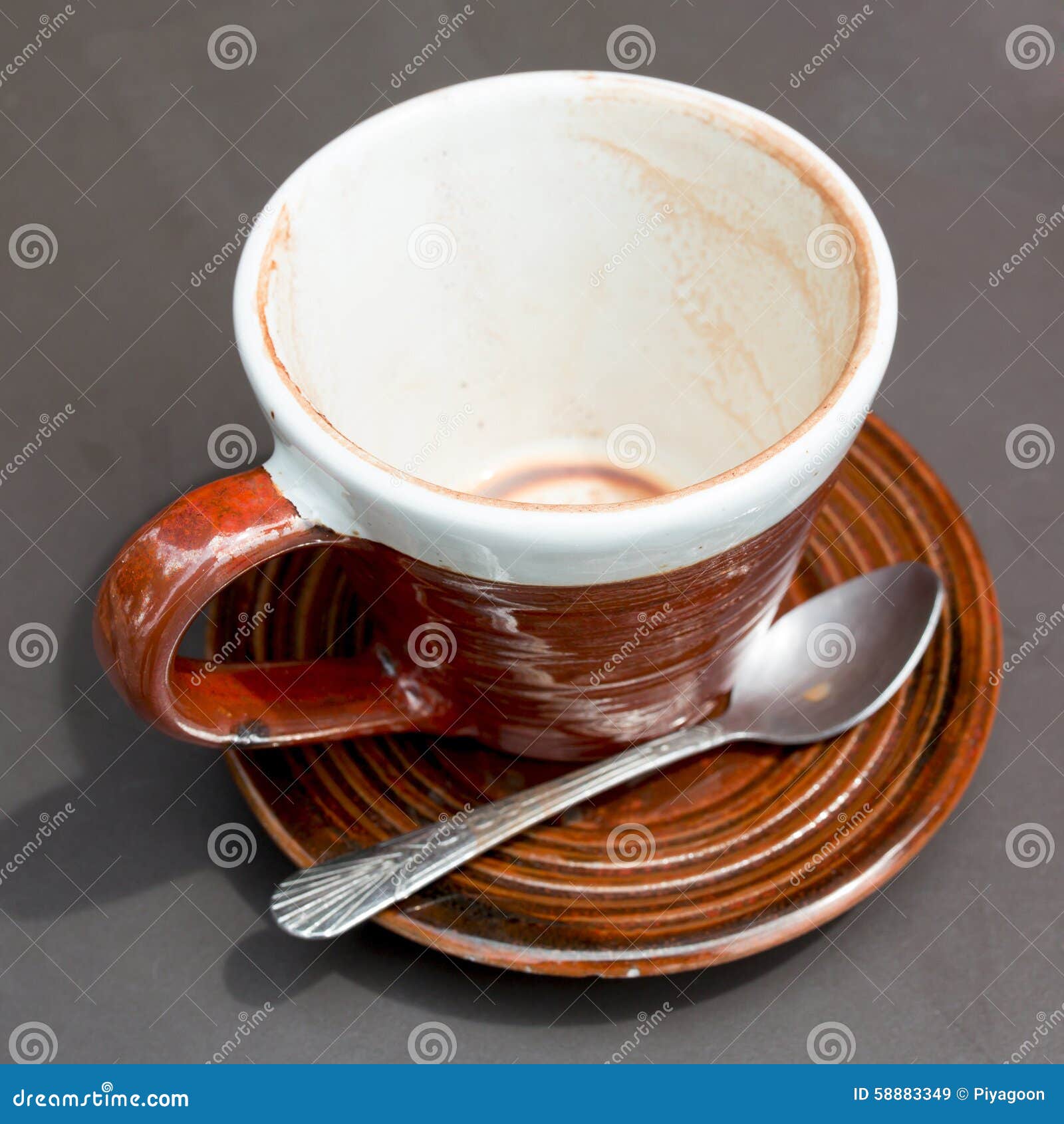 Empty coffee cup stock image. Image of brown, cappuccino - 58883349