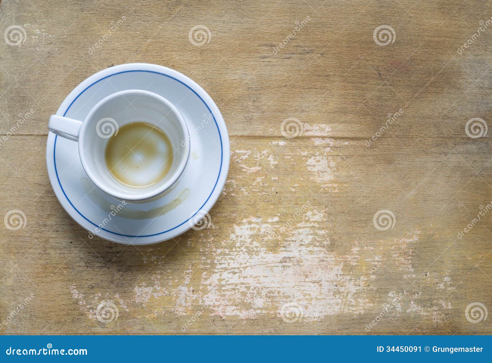 Empty Coffee Cup With Its Plate On A Pile Of Coffee Beans Stock ...