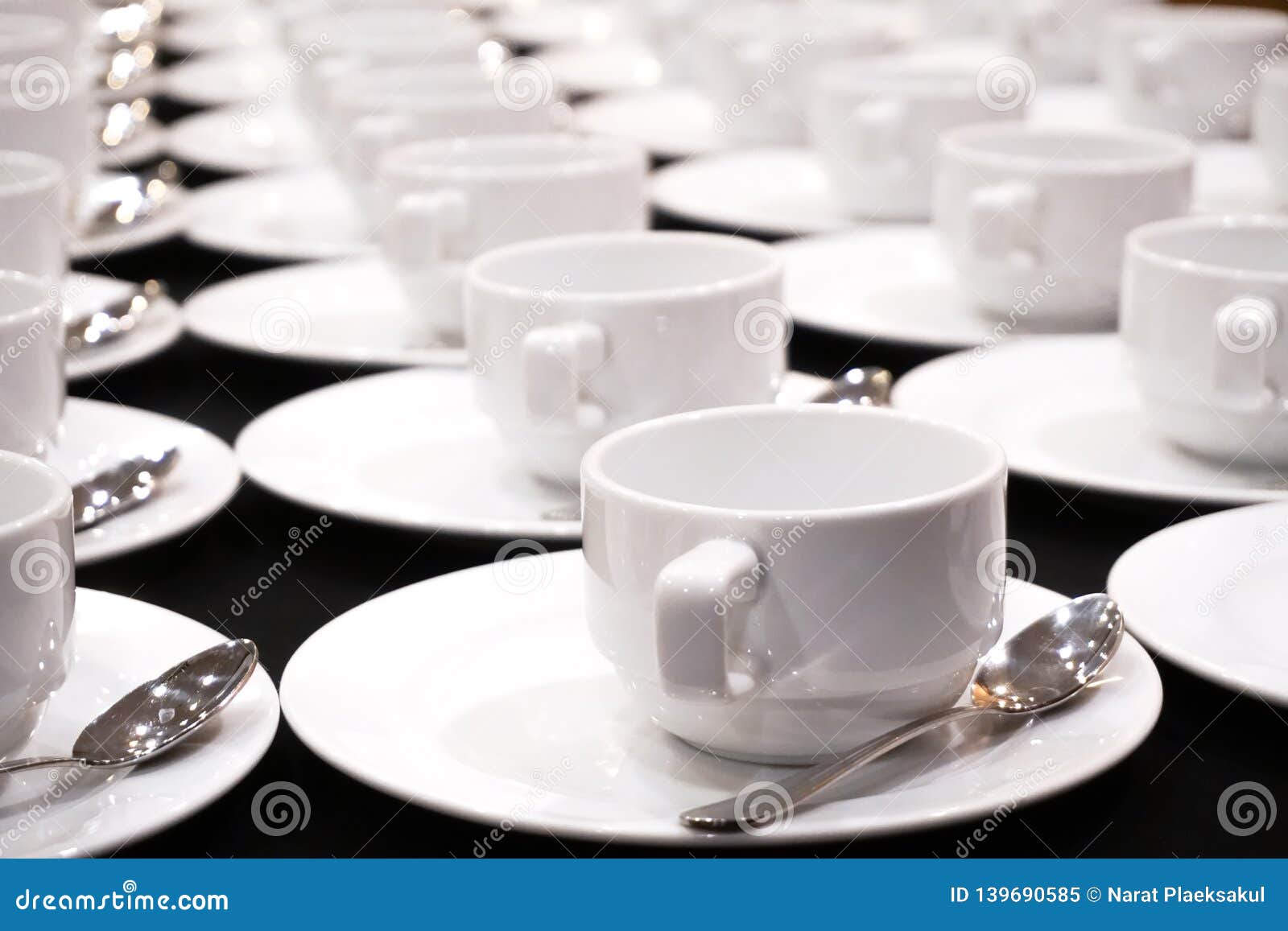 Empty coffee cups catering stock image. Image of heap - 139690585