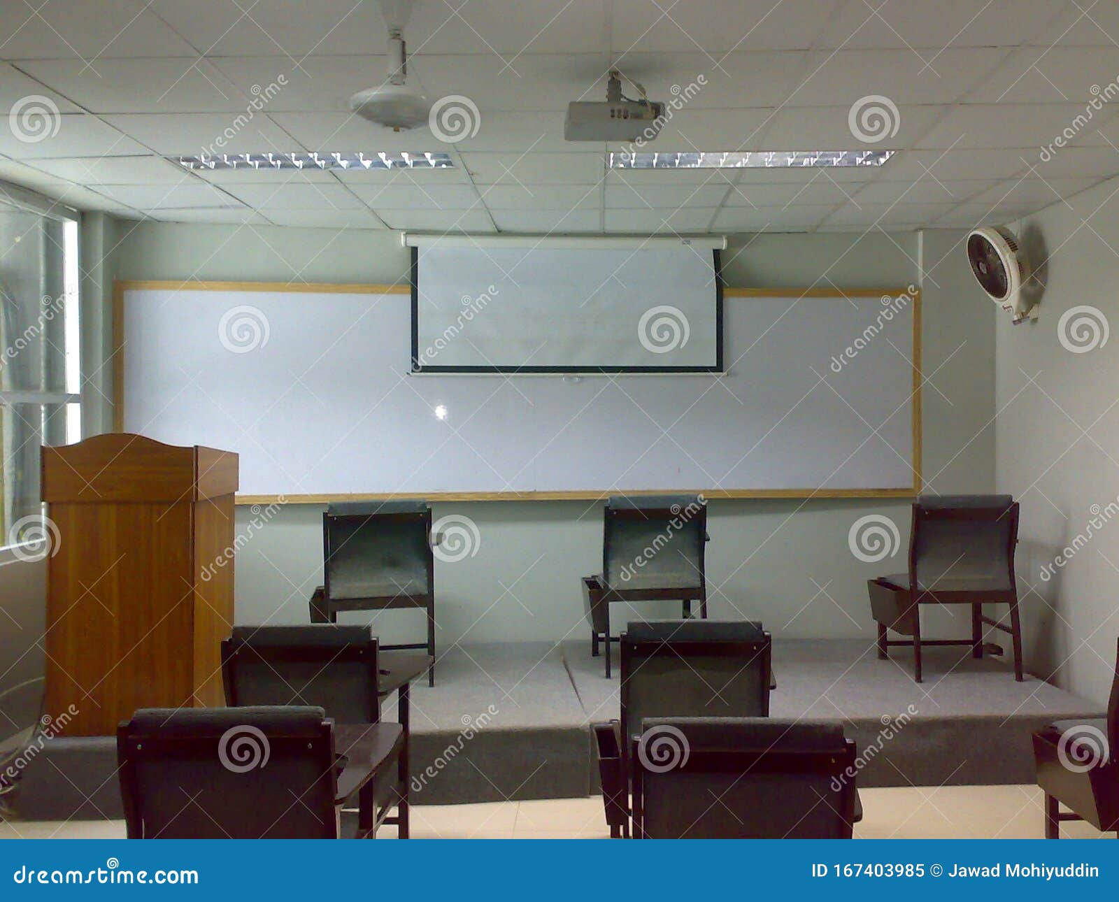 Empty College or School Class Room with Whiteboard Stock Image - Image ...
