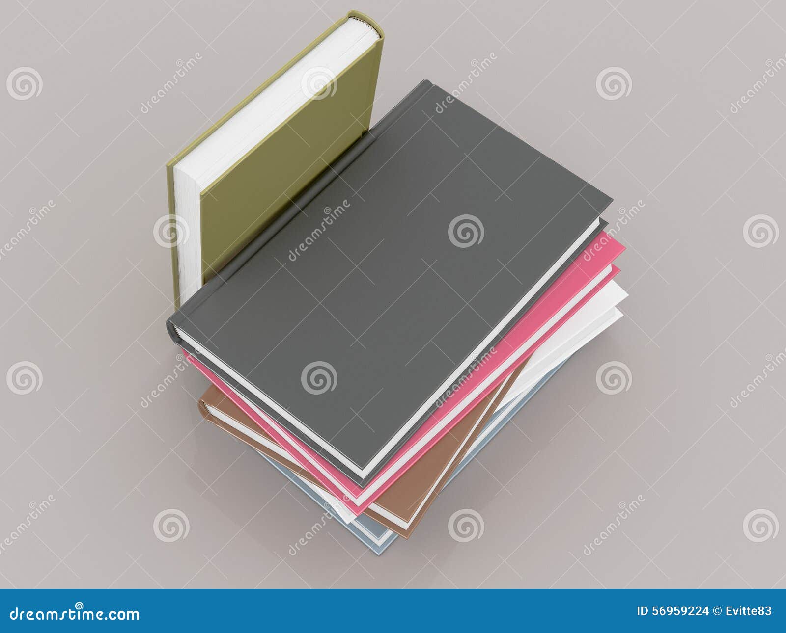 Empty Color Book Mockup Template On Gray Background Stock Photo ...