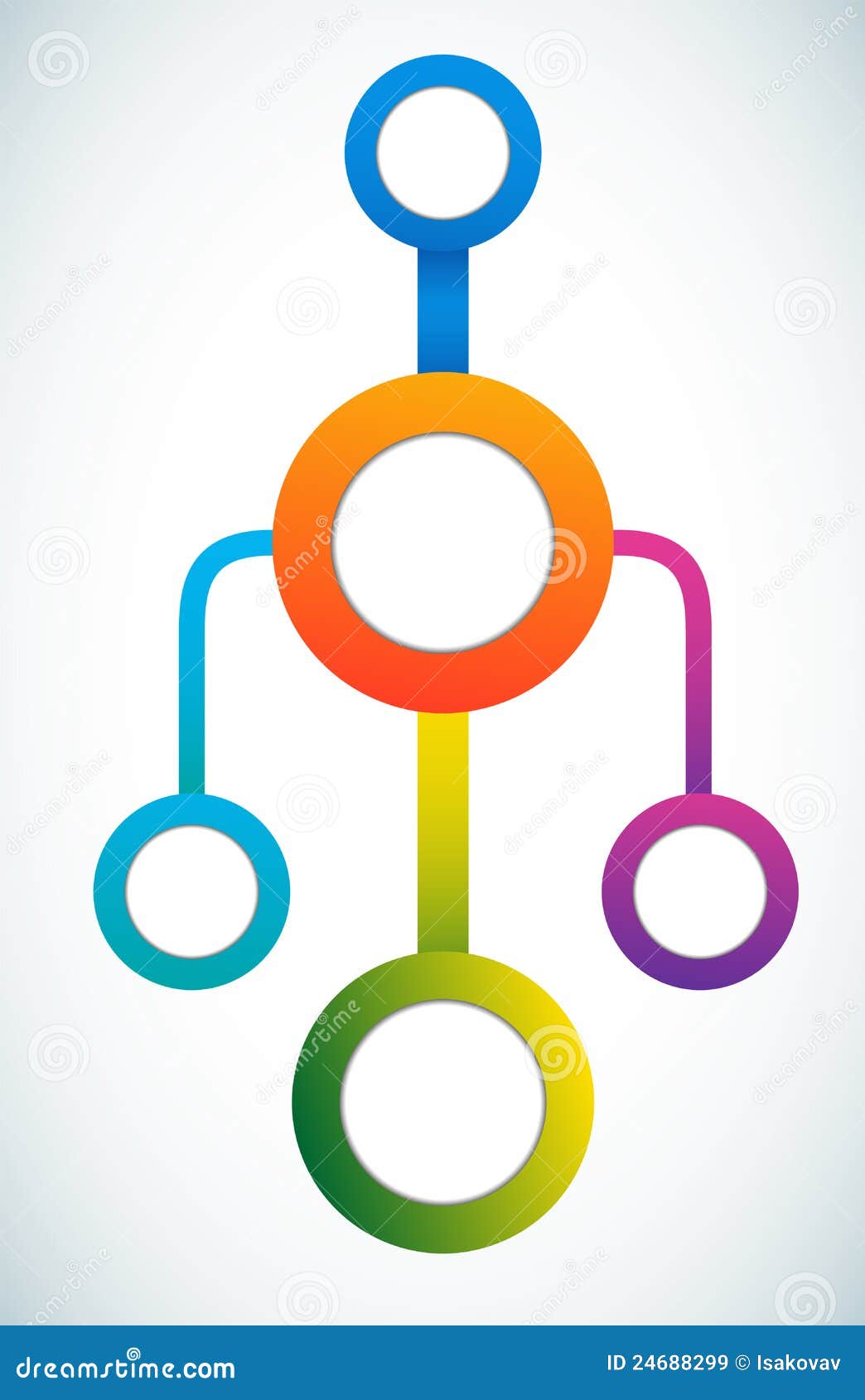 Empty Flowchart Oval Circles Orange Background Vector Illustration ...