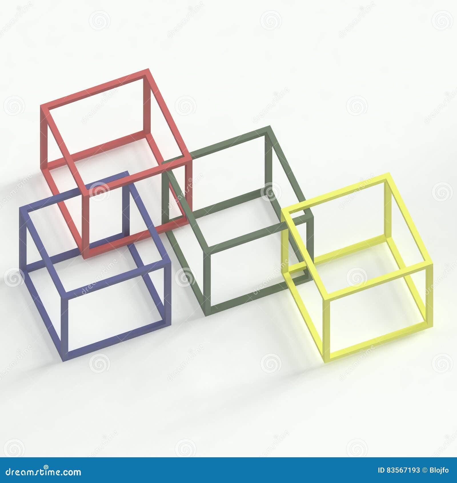 Empty color cubes stock illustration. Illustration of blank - 83567193
