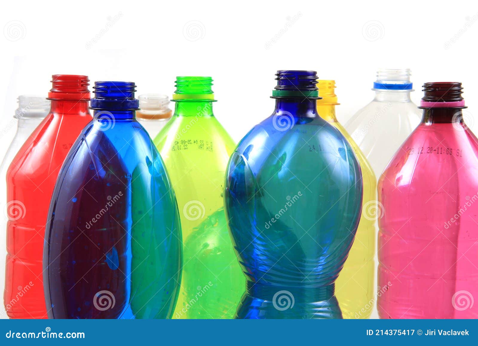 Empty Color Pet Plastic Bottles Isolated Stock Image - Image of ecology ...