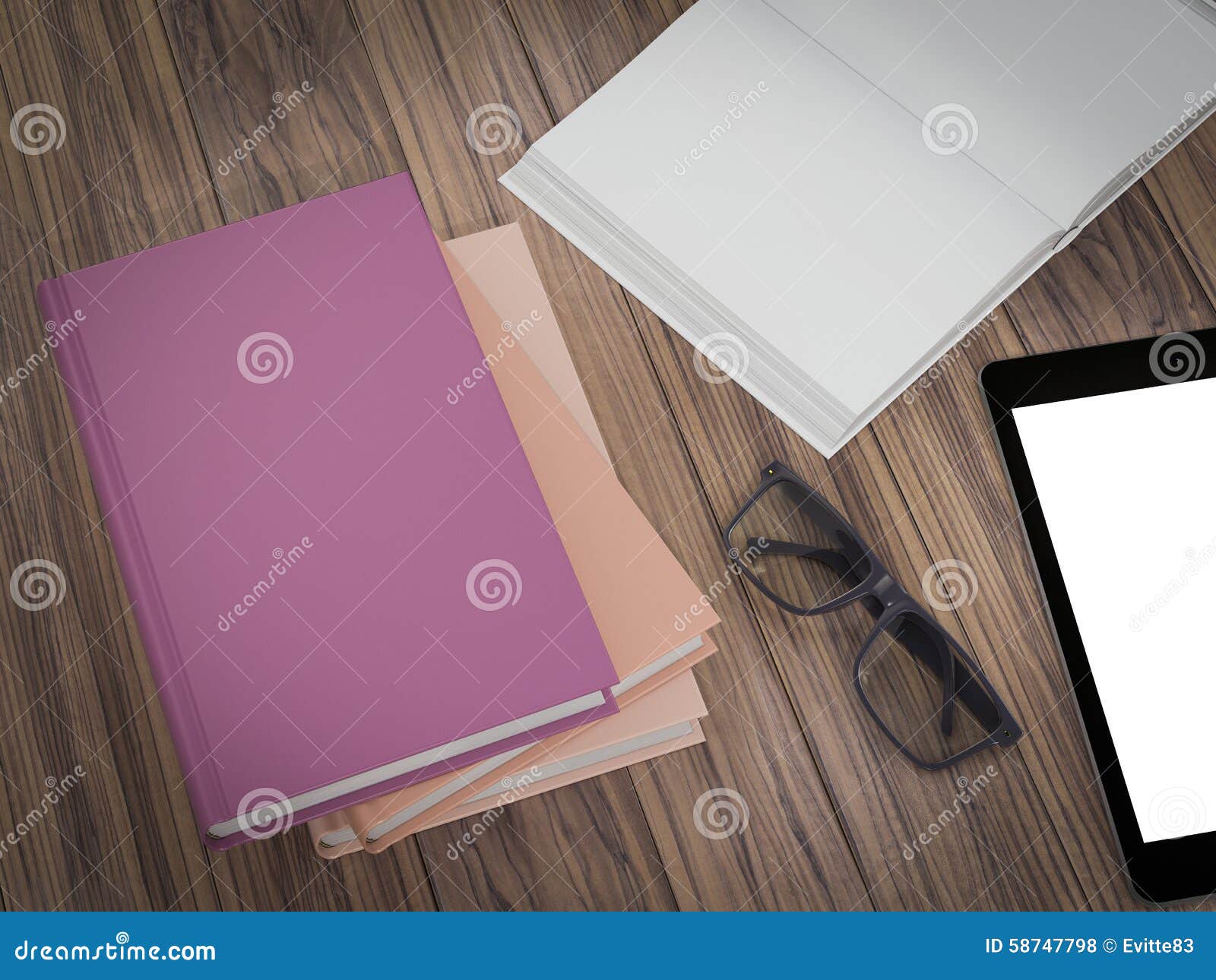 Empty Colored Books Mockup Template. High Resolution. Stock ...