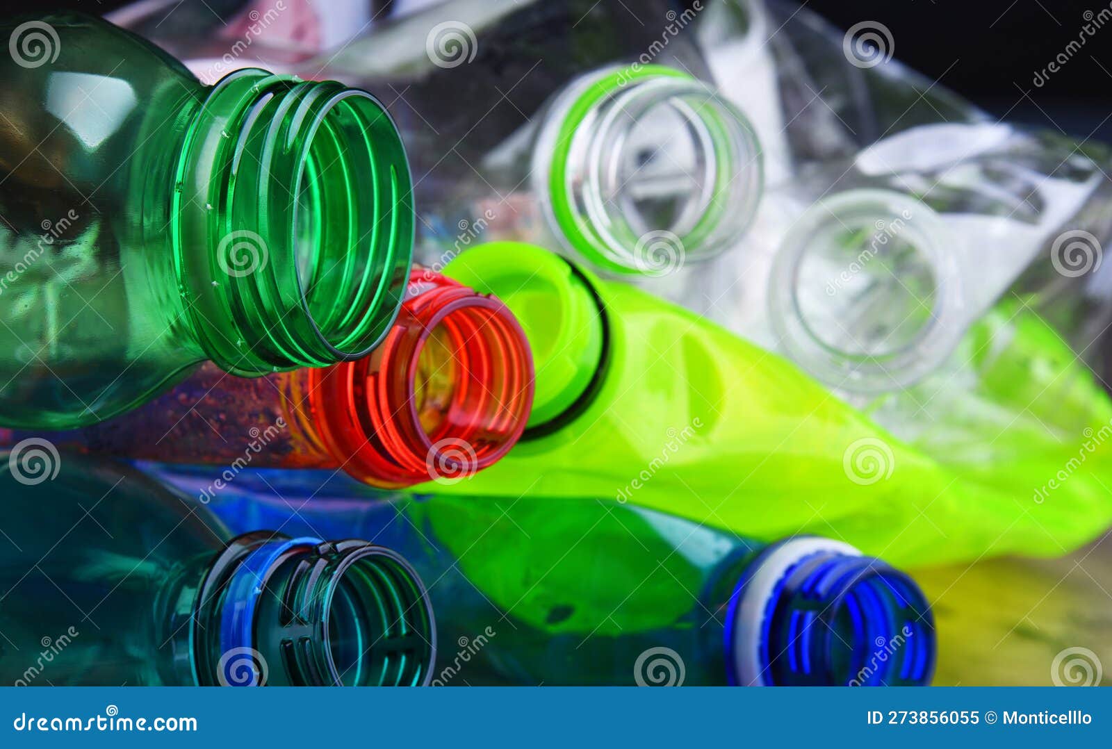 Empty Colored Carbonated Drink Bottles. Plastic Waste Stock Image ...
