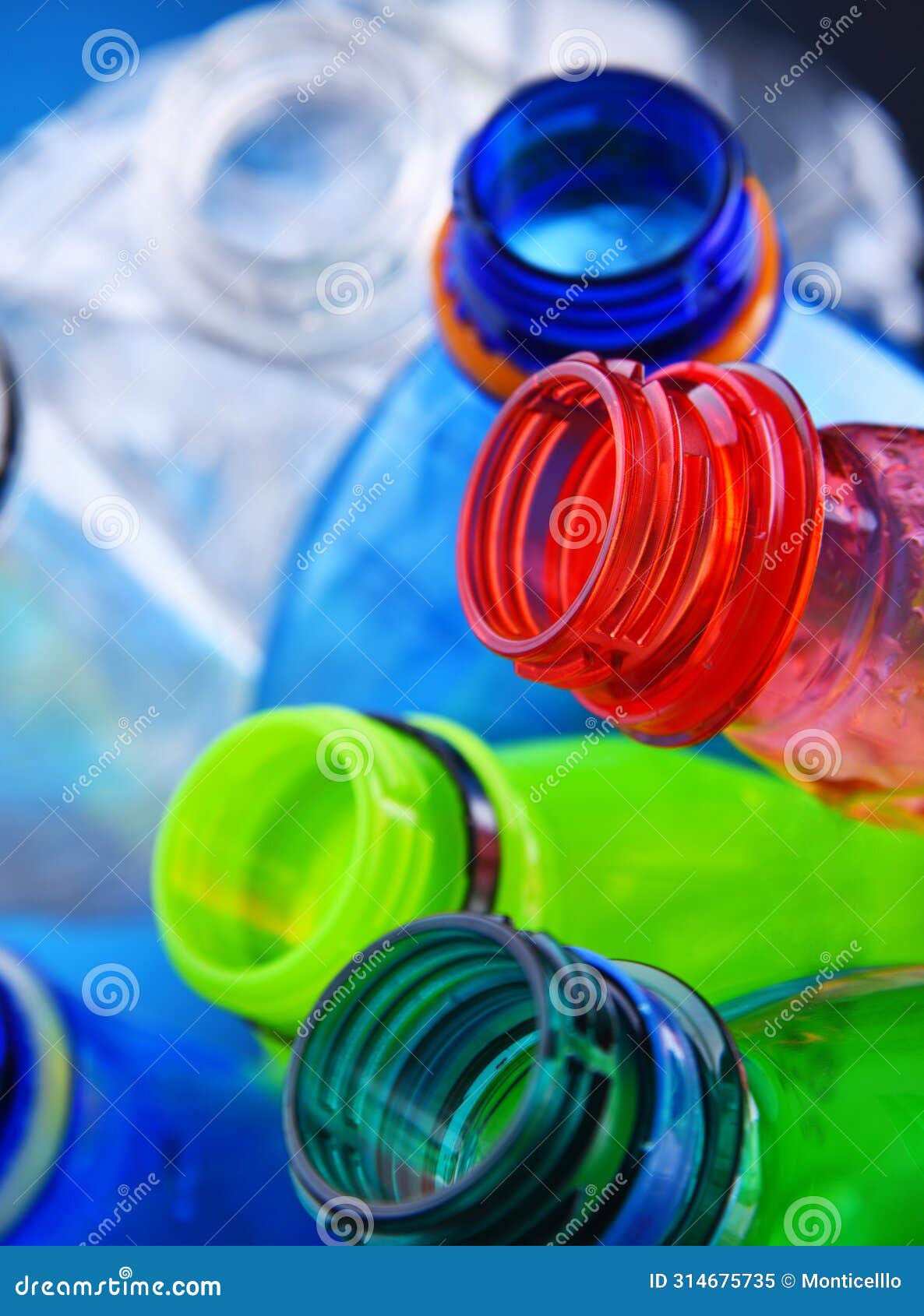 Empty Colored Carbonated Drink Bottles. Plastic Waste Stock Image ...