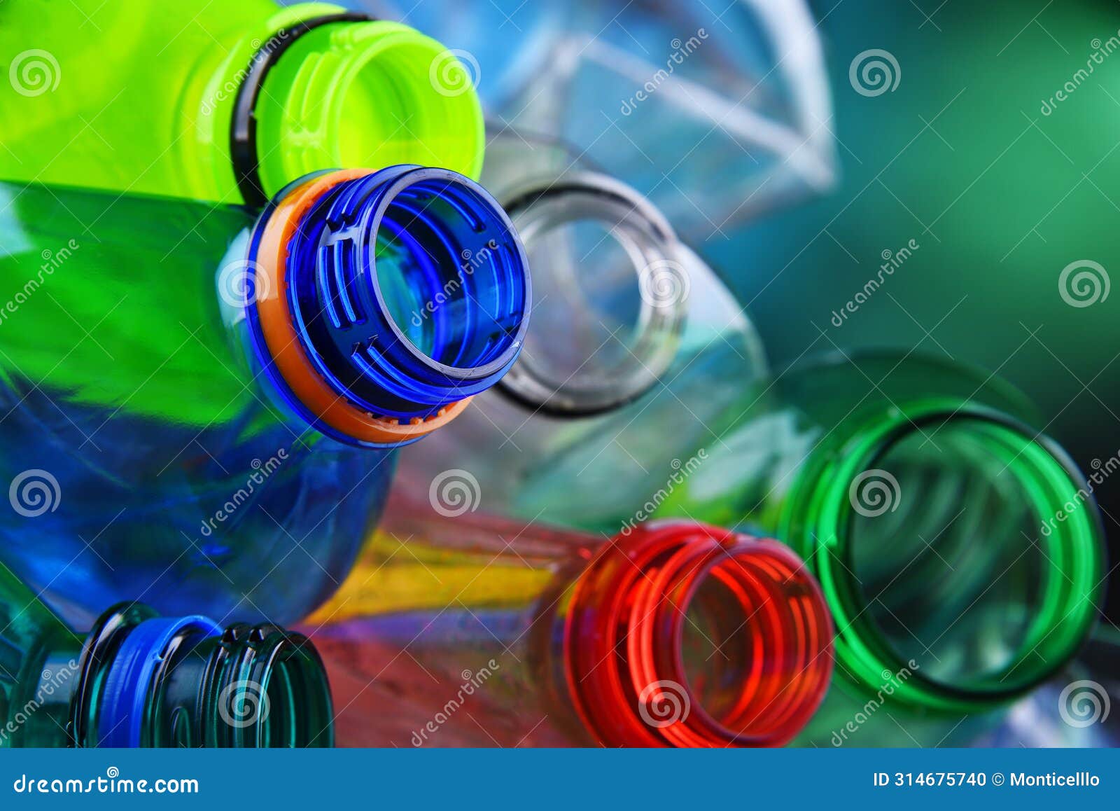 Empty Colored Carbonated Drink Bottles. Plastic Waste Stock Photo ...