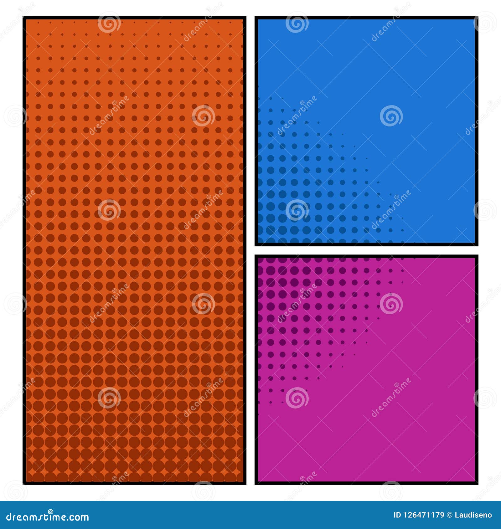 Empty colored comic page stock vector. Illustration of banner - 126471179