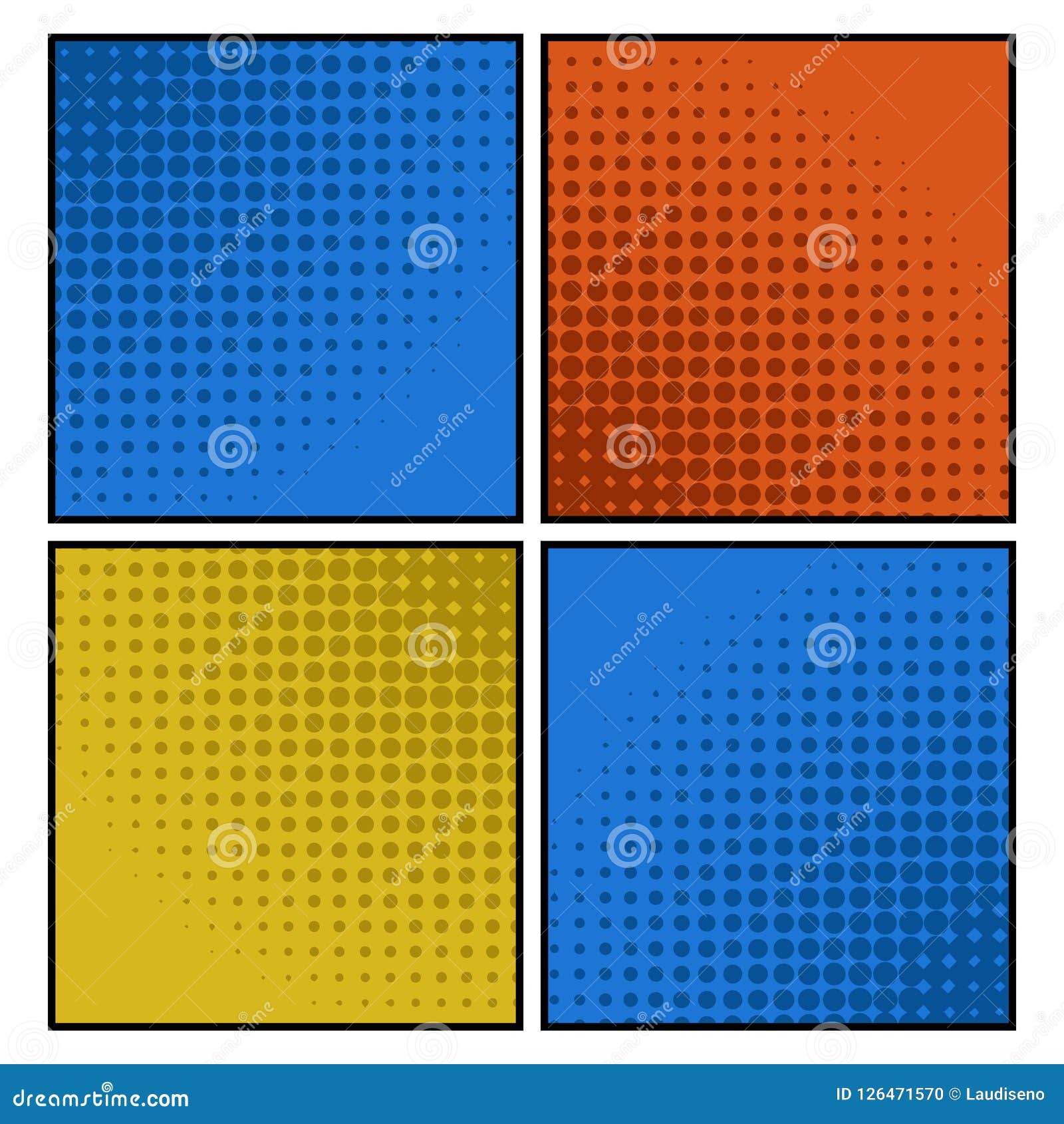 Empty colored comic page stock vector. Illustration of bubble - 126471570