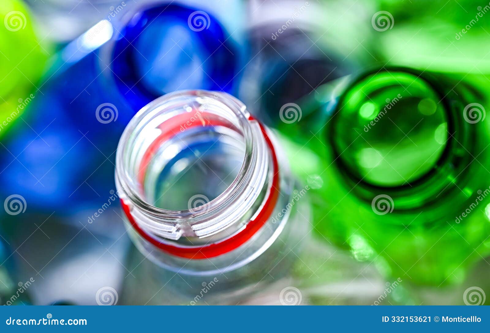 Empty Colored Drink Bottles. Recyclable Plastic Waste Stock Image ...