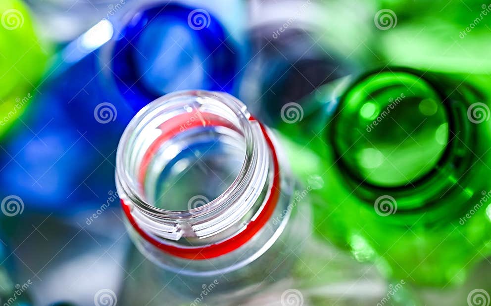 Empty Colored Drink Bottles. Recyclable Plastic Waste Stock Image ...