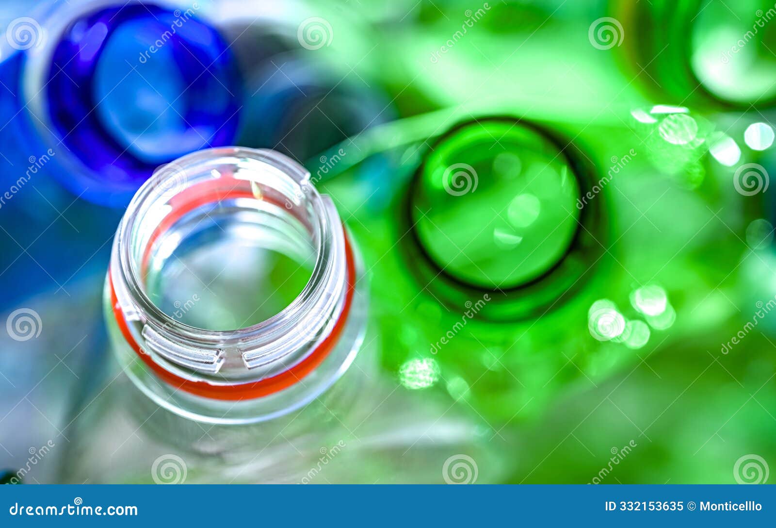 Empty Colored Drink Bottles. Recyclable Plastic Waste Stock Image ...