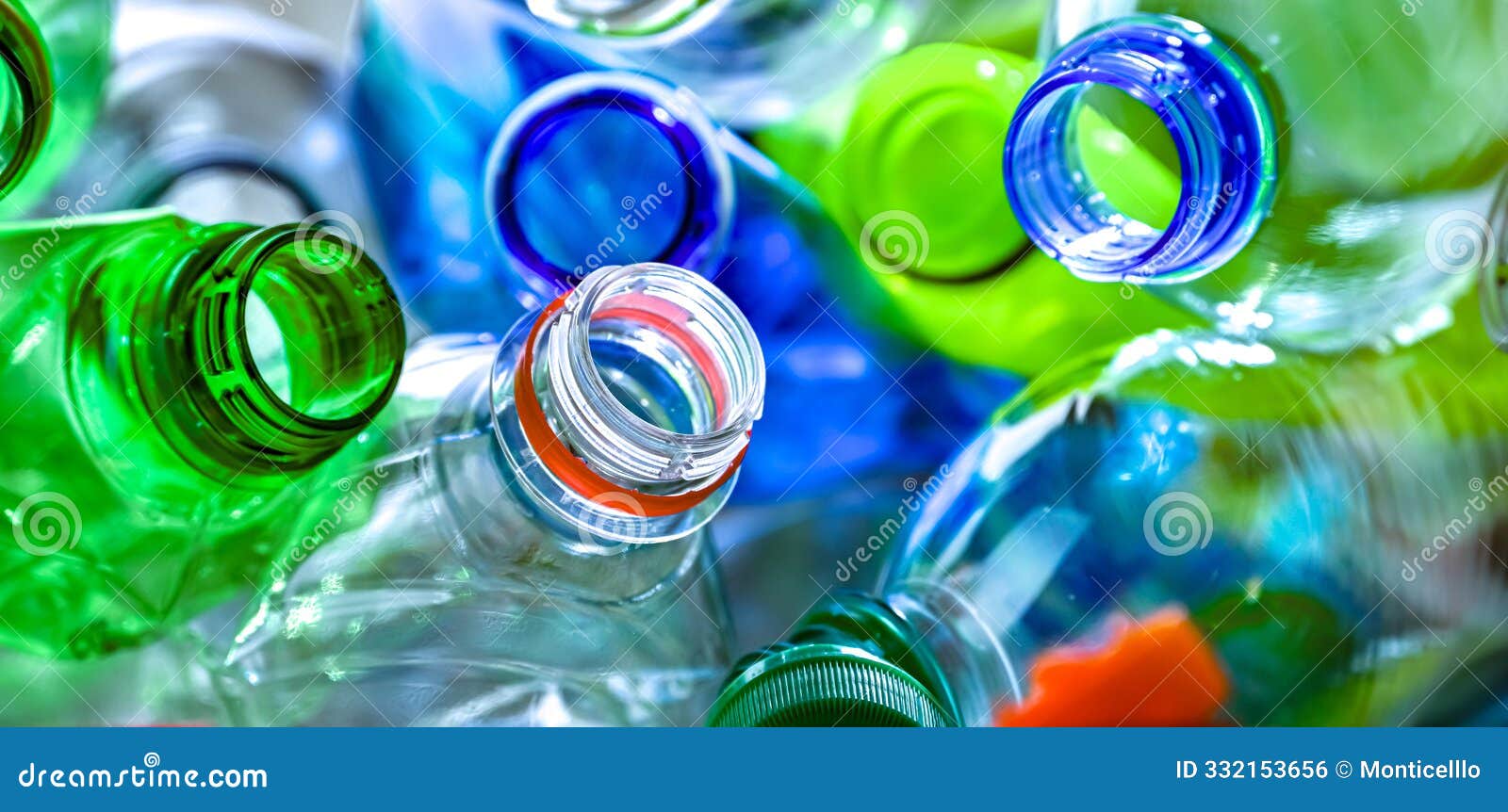Empty Colored Drink Bottles. Recyclable Plastic Waste Stock Photo ...