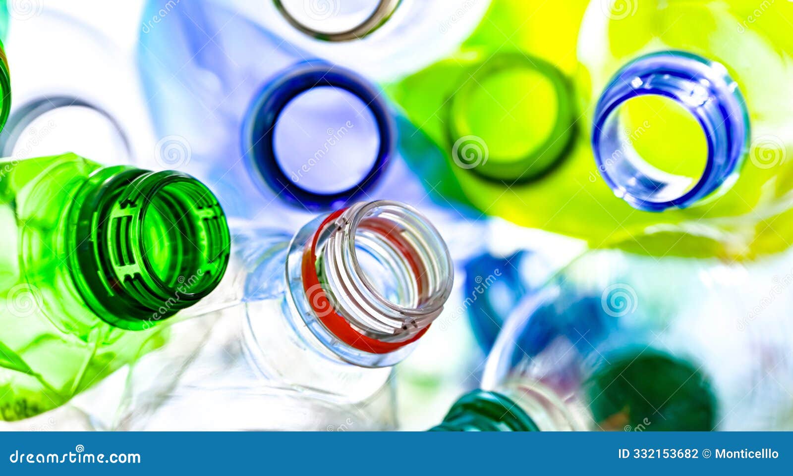 Empty Colored Drink Bottles. Recyclable Plastic Waste Stock Photo ...
