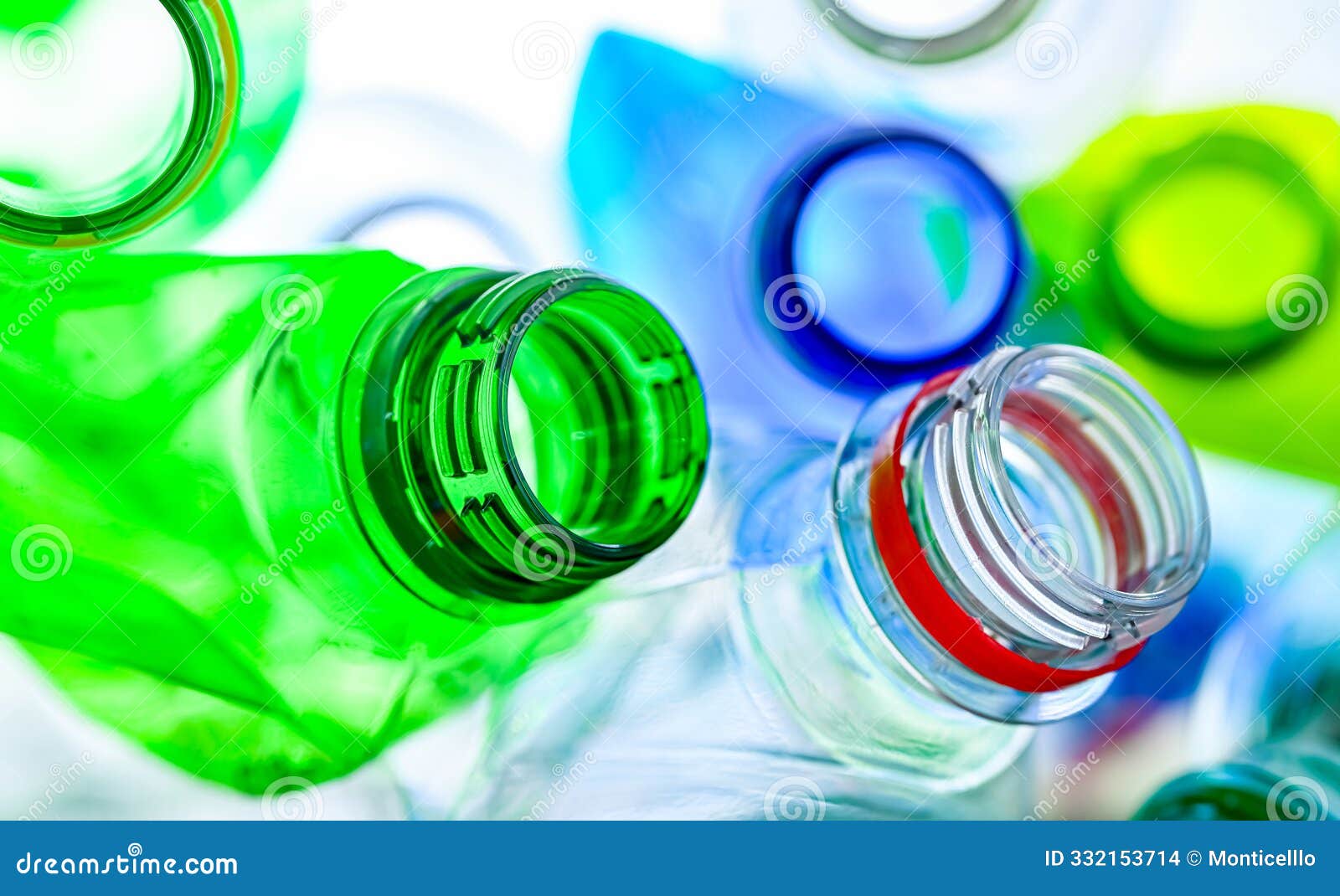 Empty Colored Drink Bottles. Recyclable Plastic Waste Stock Photo ...