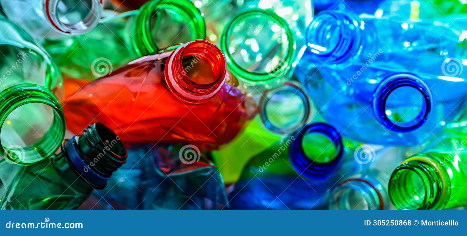 Empty Colored Drink Bottles. Recyclable Plastic Waste Stock Photo ...