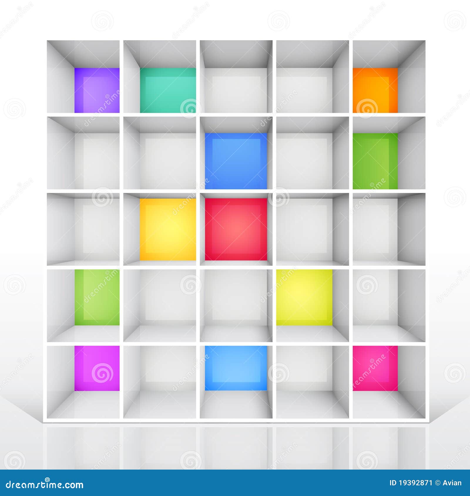 Empty colorful bookshelf stock vector. Illustration of house - 19392871