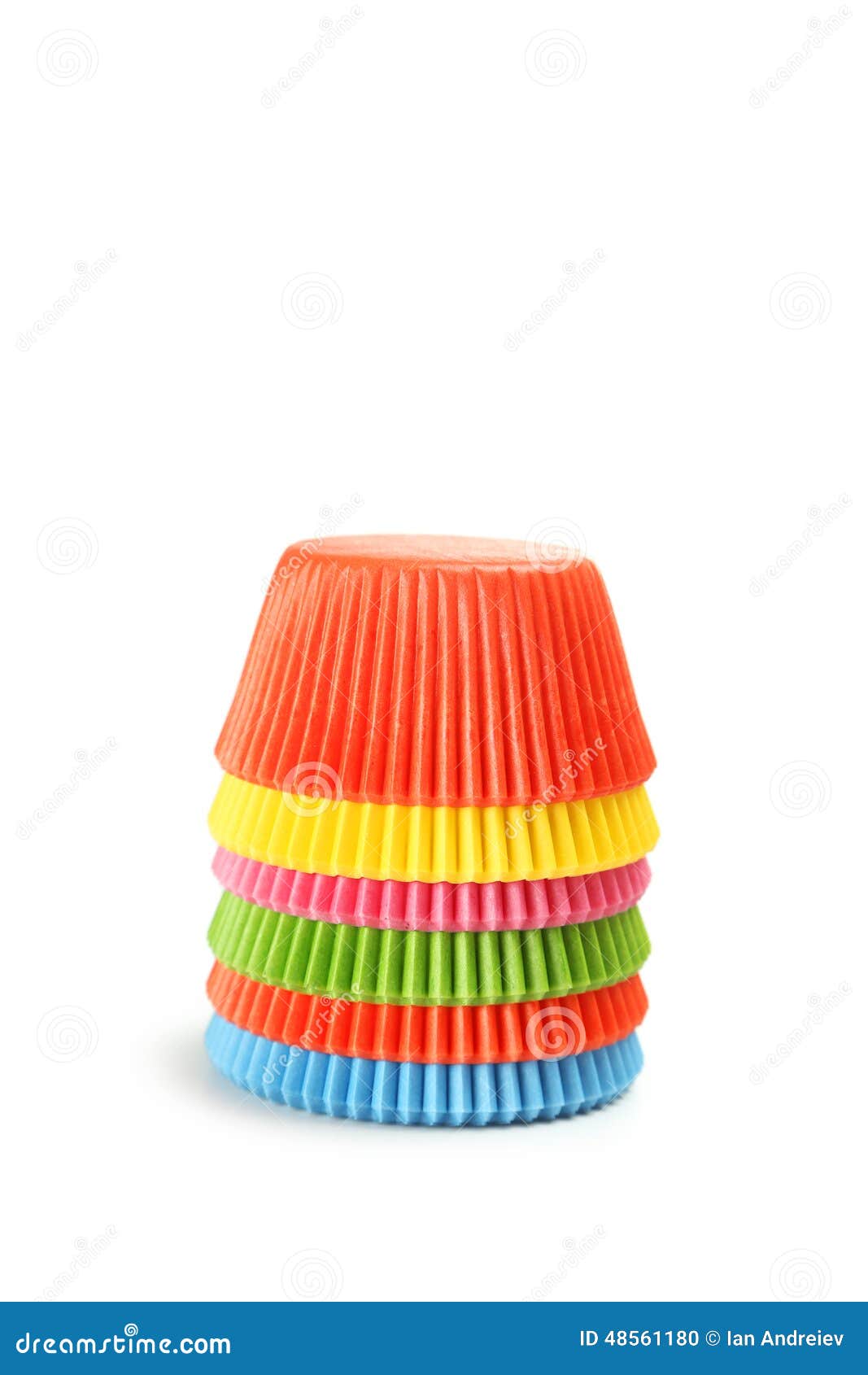 Empty Colorful Cupcake Cases Isolated on a White Stock Photo - Image of ...