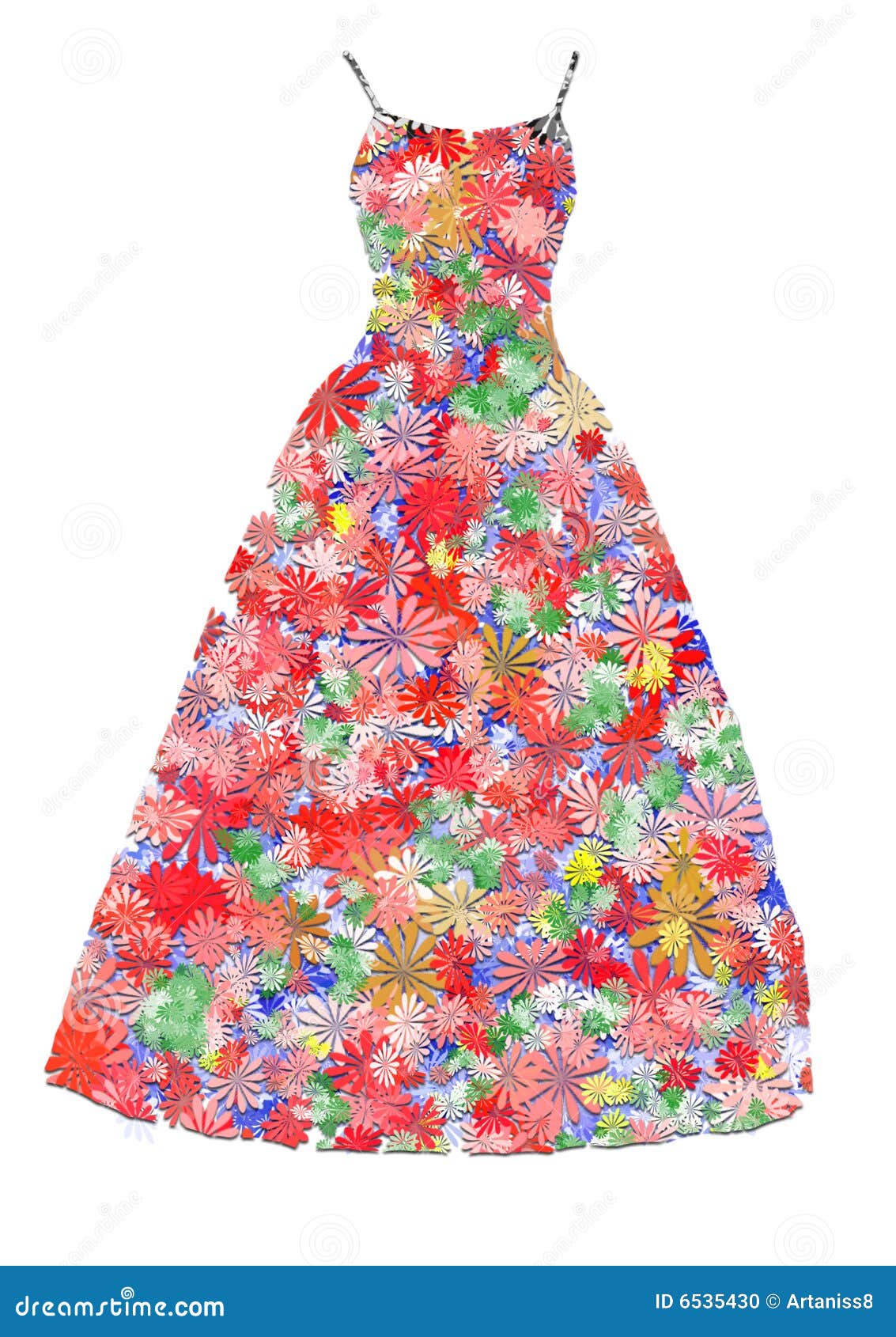Empty colorful dress stock illustration. Illustration of cloth - 6535430