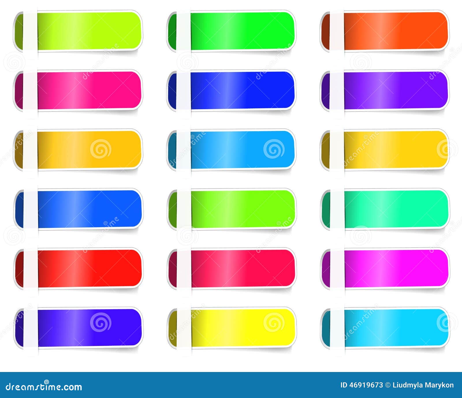 Empty Colorful Label Paper Set. Vector Sticker. Stock Vector ...