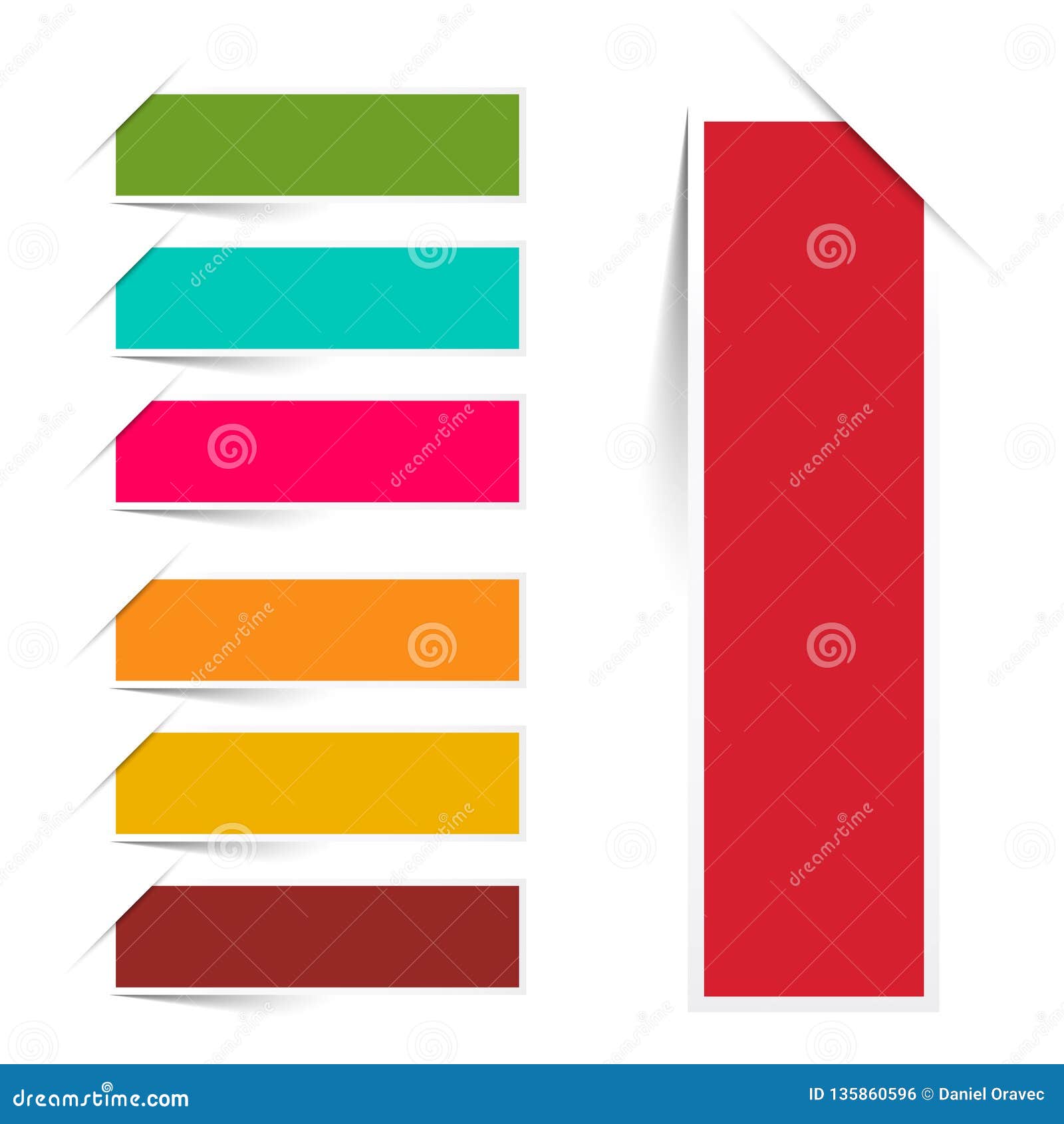 Empty Colorful Paper Labels Set Iolated Stock Vector - Illustration of ...