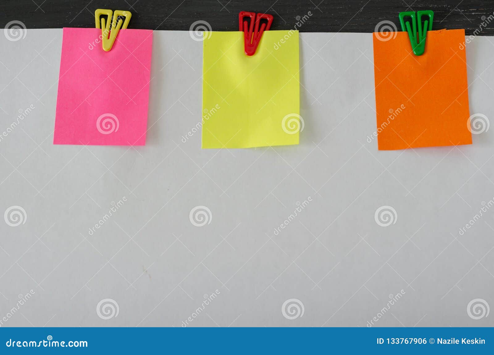 Empty Colorful Post Its on the Wall Stock Photo - Image of board ...