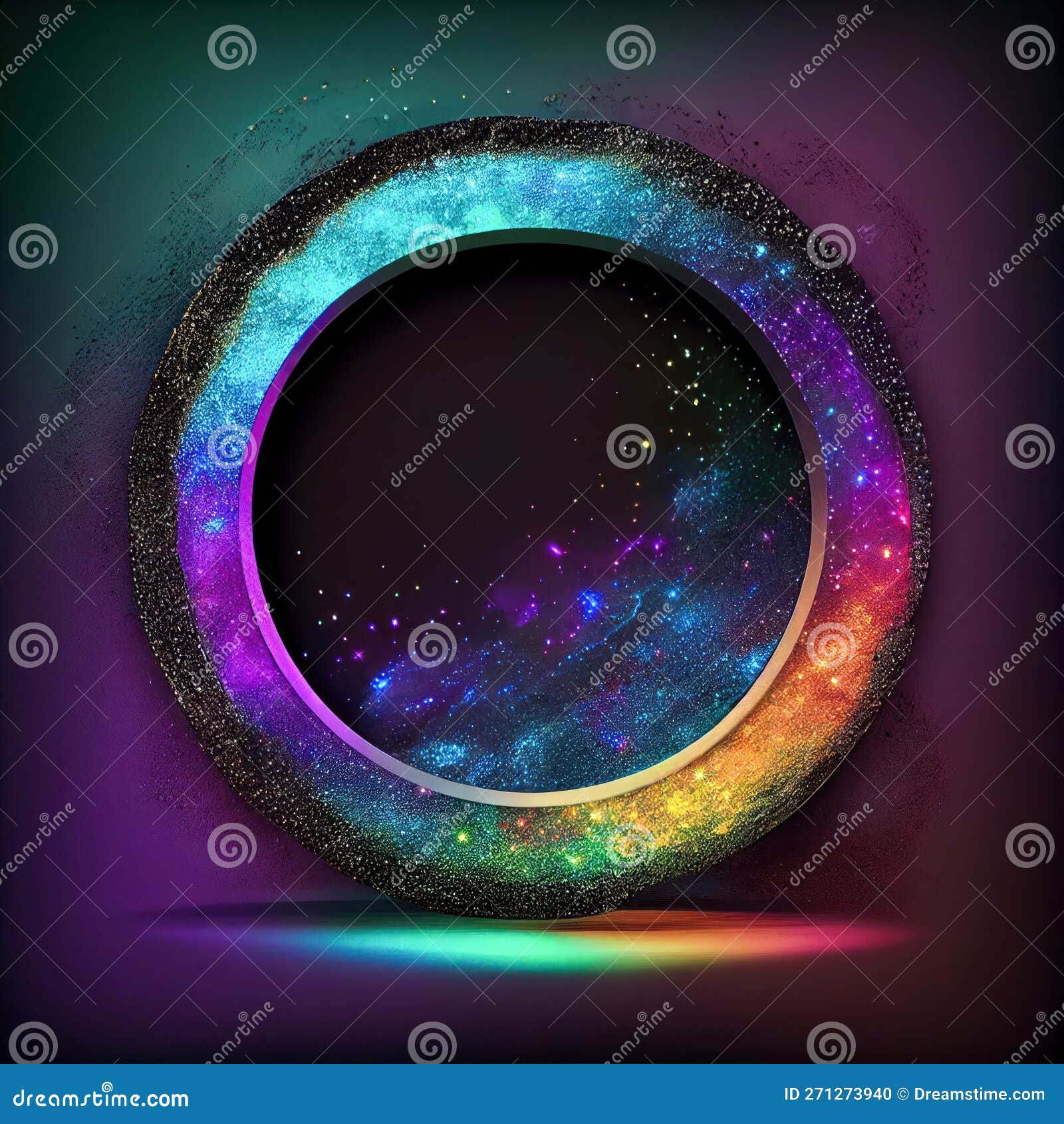 An Empty Colorful Stone Circle Frame on Solid Background. Stock Photo ...