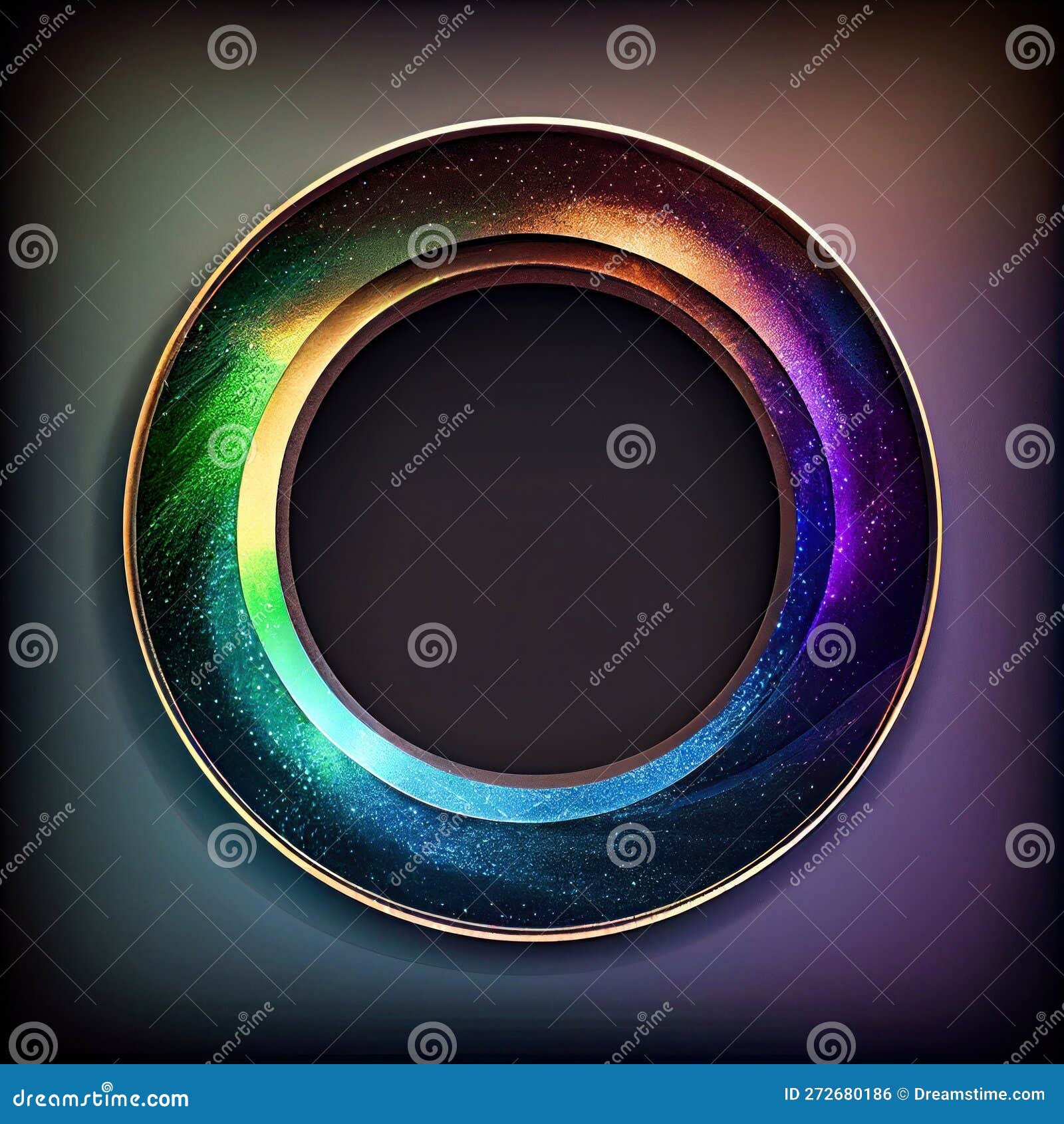 An Empty Colorful Stone Circle Frame on Solid Background. Stock ...