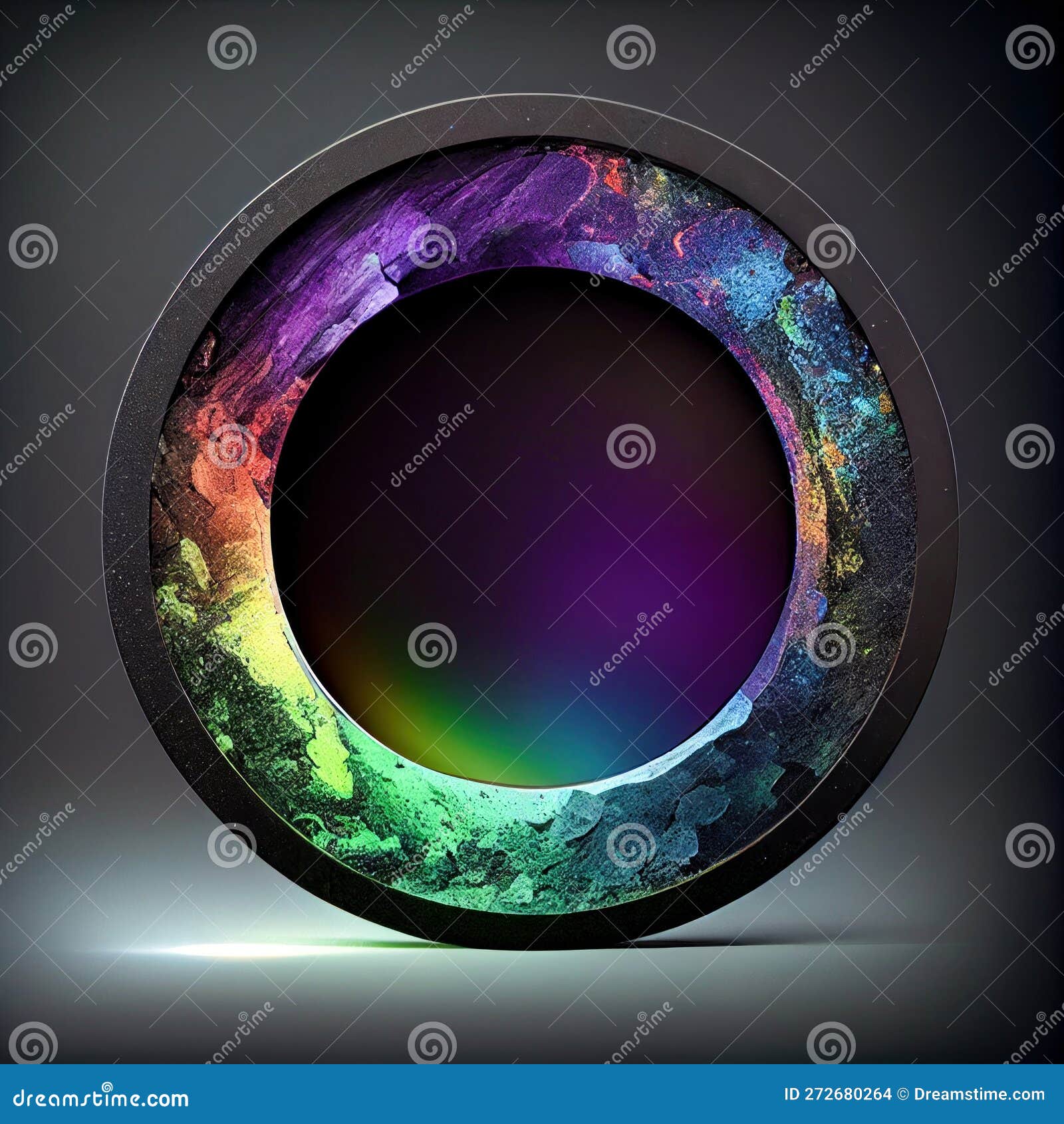 An Empty Colorful Stone Circle Frame on Solid Background. Stock ...