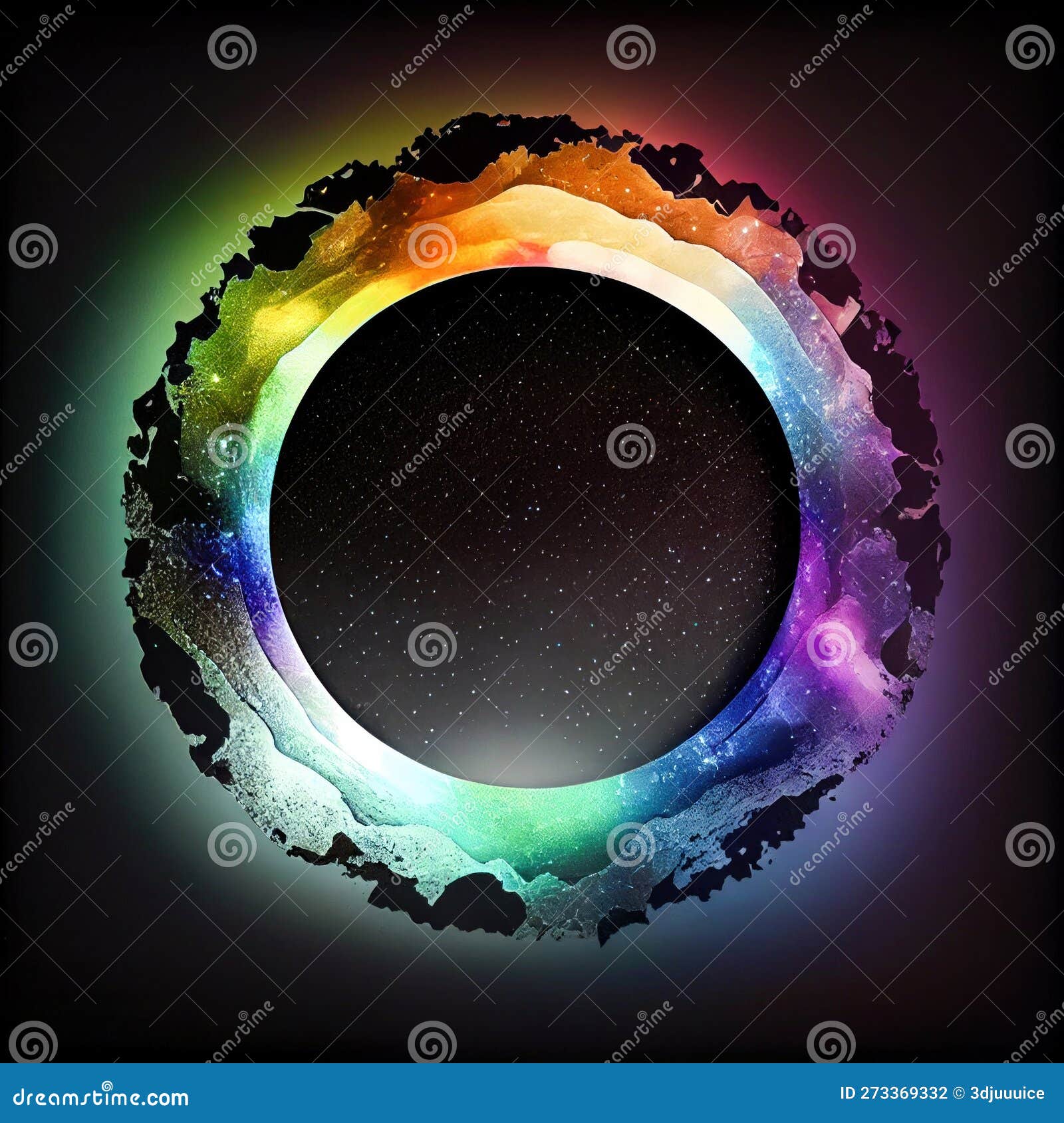 An Empty Colorful Stone Circle Frame on Solid Background. Stock ...