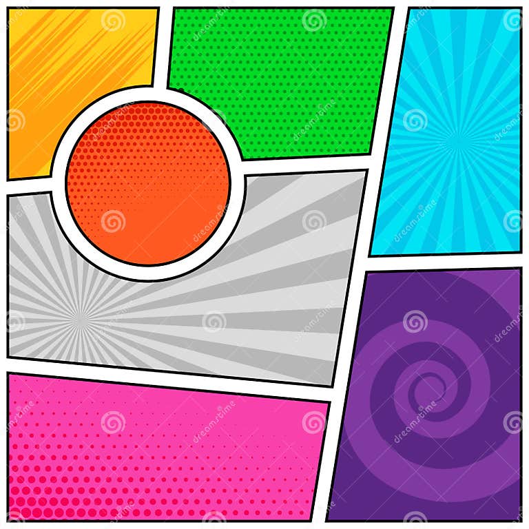 Empty Comic Book Pages Background Template Design Stock Vector ...