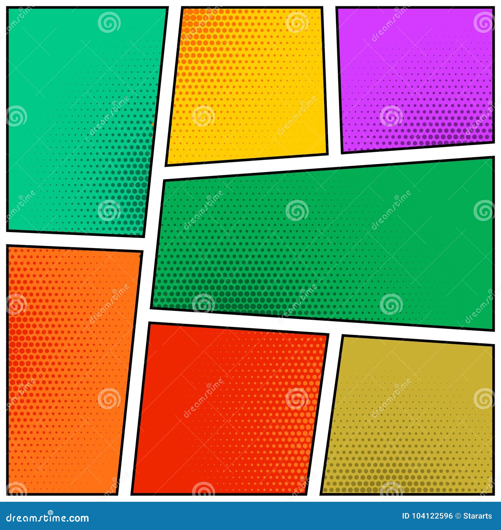 Empty Comic Book Pages Template Design Stock Vector - Illustration of ...