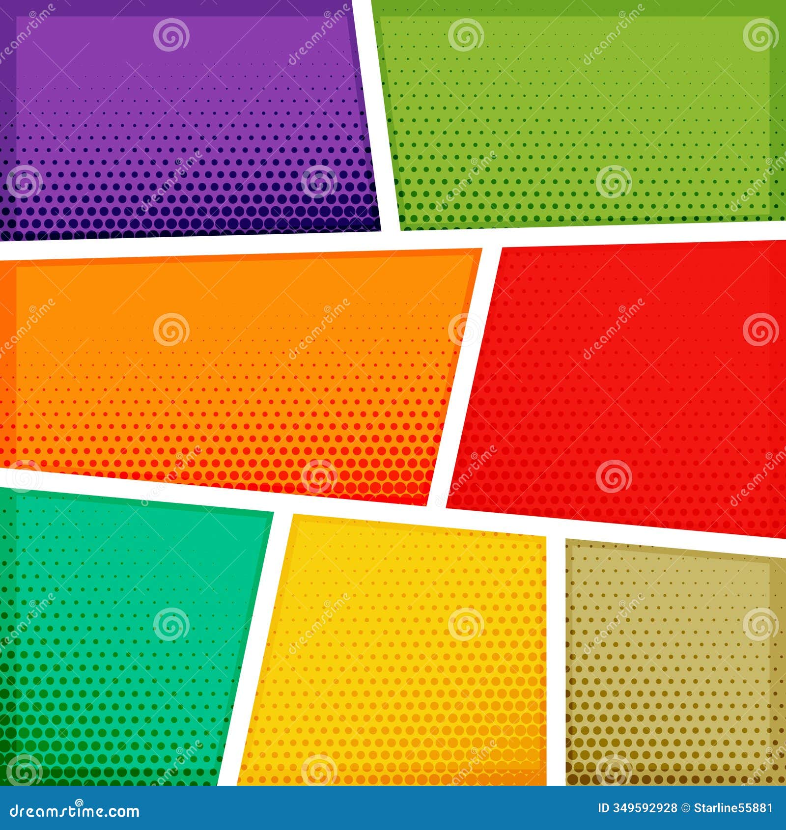 Empty Comic Book Template Background Design Stock Vector - Illustration ...