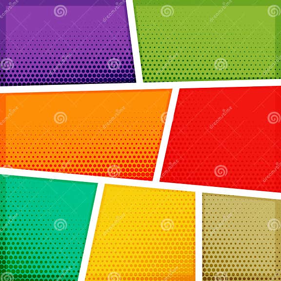 Empty Comic Book Template Background Design Stock Vector - Illustration ...