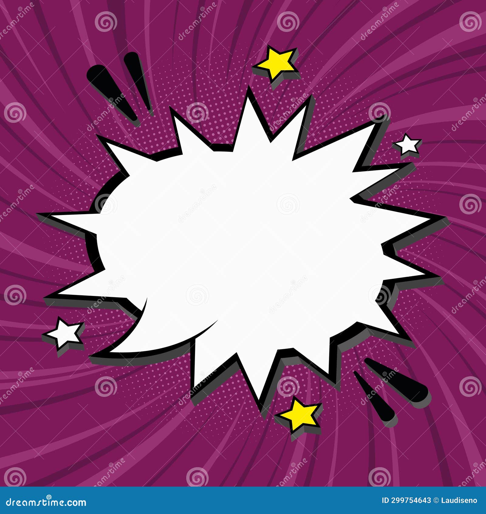 Empty Comic Bubble Chat Vector Stock Illustration - Illustration of ...