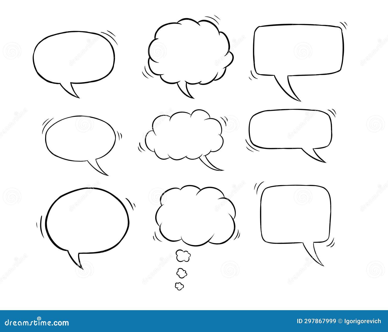 Empty comic bubbles stock image. Image of bubbles, comic - 297867999