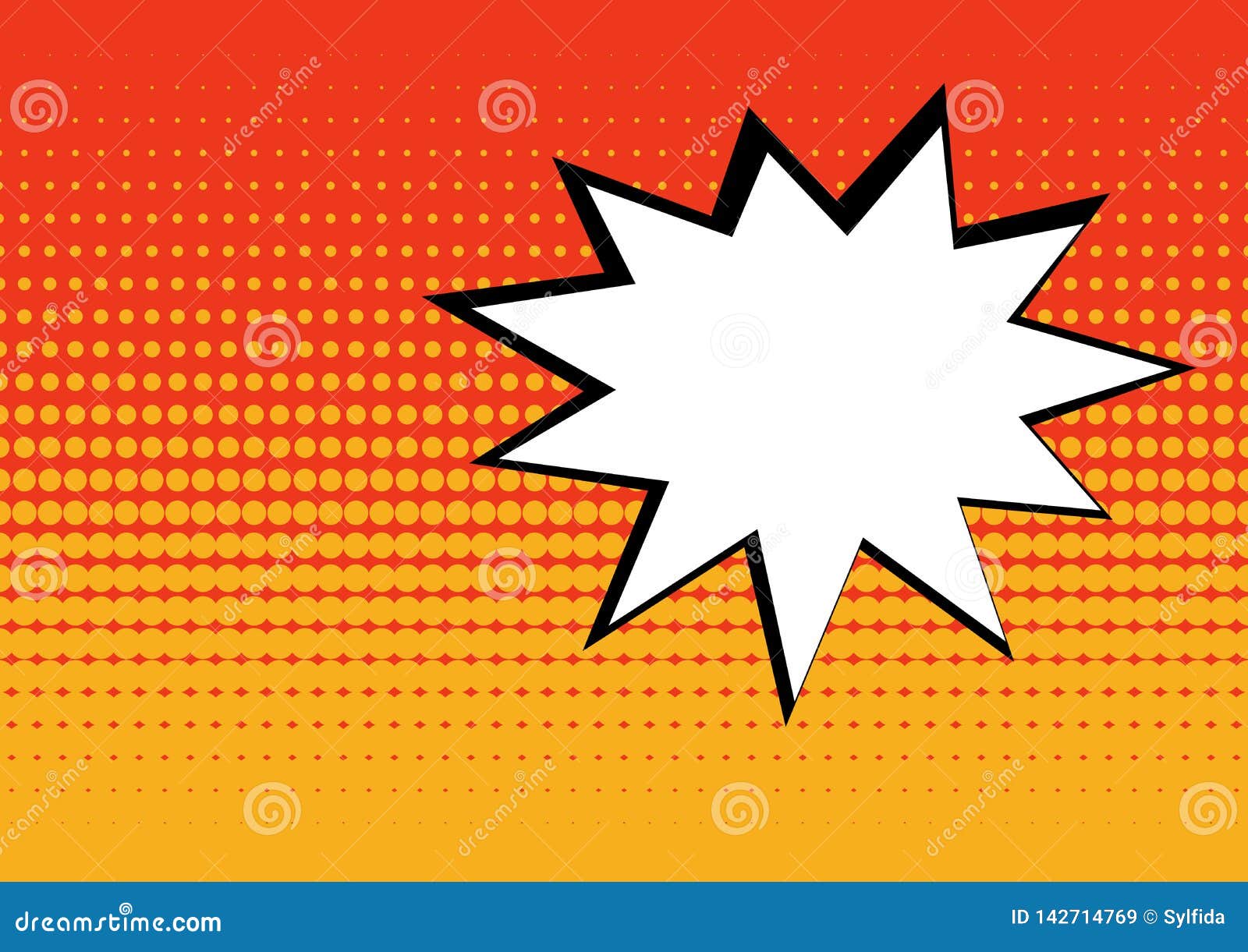 Empty Comic Speech Bubble on Red and Orange Background in Pop Art Style ...