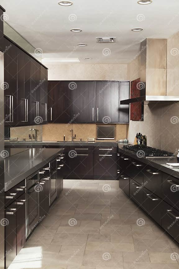 Empty Commercial Kitchen stock photo. Image of tiled - 33905246