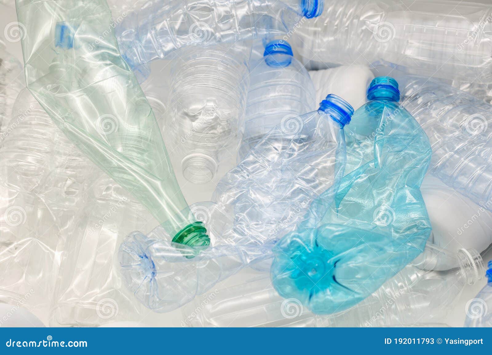 Empty Compressed Plastic Bottles Throw in a Garbage Stock Image - Image ...