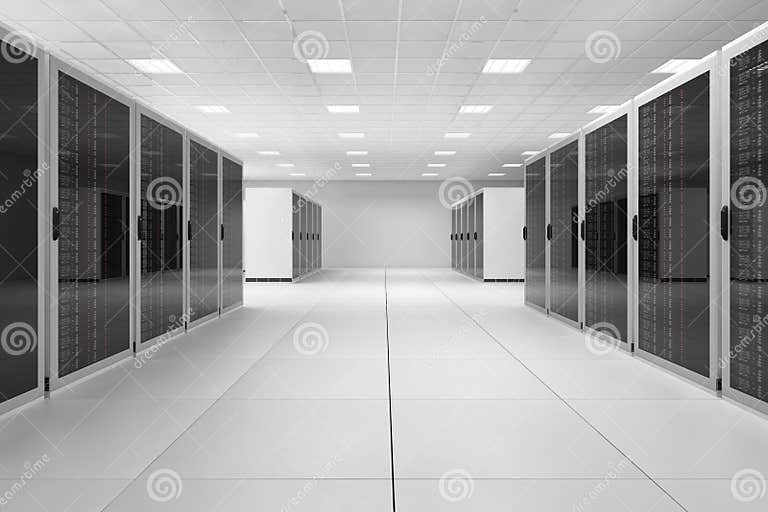 Empty Computer Center stock illustration. Illustration of internet ...