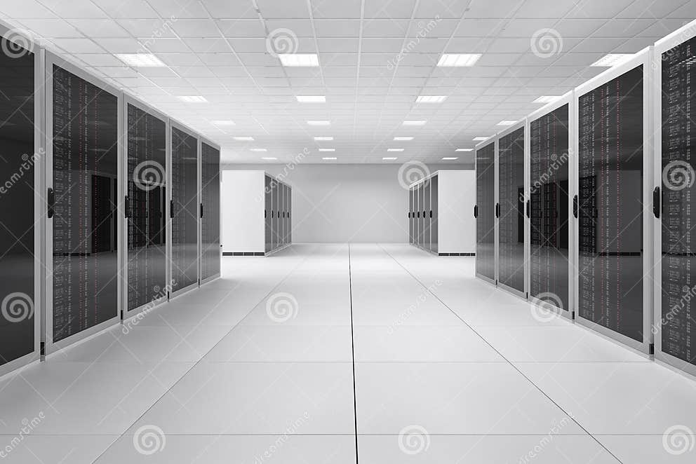 Empty Computer Center stock illustration. Illustration of internet ...