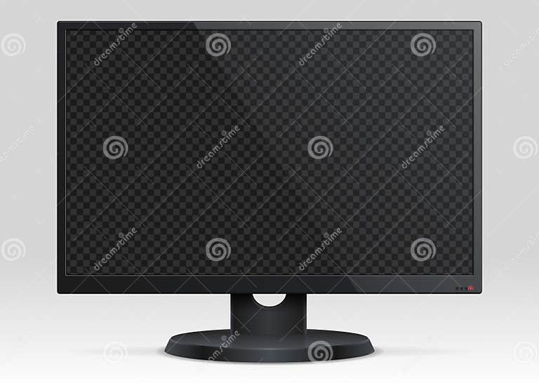 Empty Computer Lcd Monitor with Transparency Screen 3d Vector Mockup Stock Vector - Illustration ...