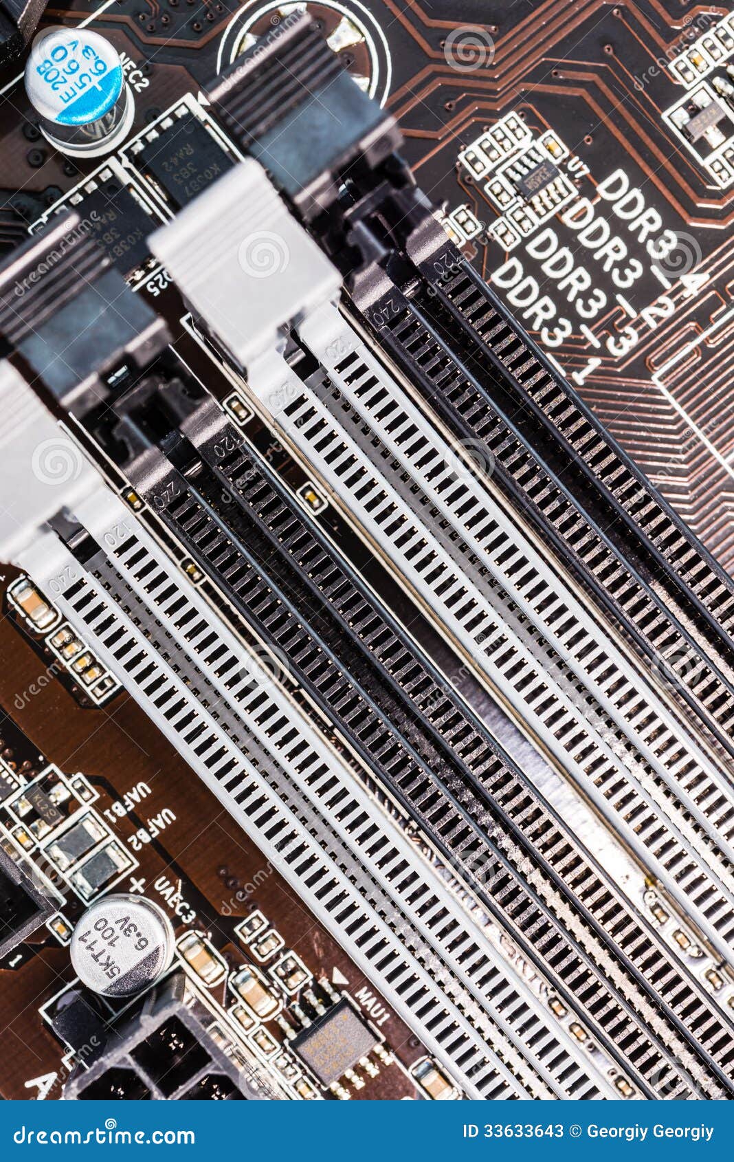 Empty Computer Memory Socket Stock Image - Image of mainboard, colors ...