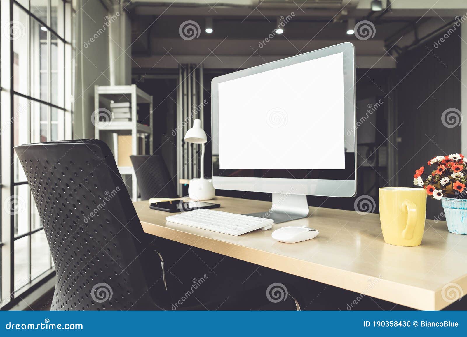 Empty Computer Monitor Screen for Design Mock Up Template Stock Photo - Image of creativity ...
