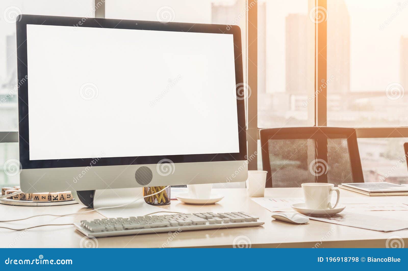 Empty Computer Monitor Screen for Design Mock Up Template Stock Photo - Image of bright, closeup ...