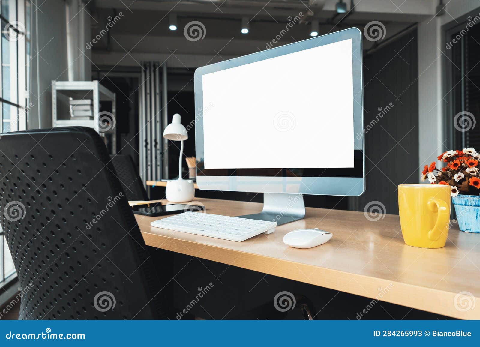 Empty Computer Monitor Screen for Design Mock Up Template Jivy Stock Image - Image of workspace ...