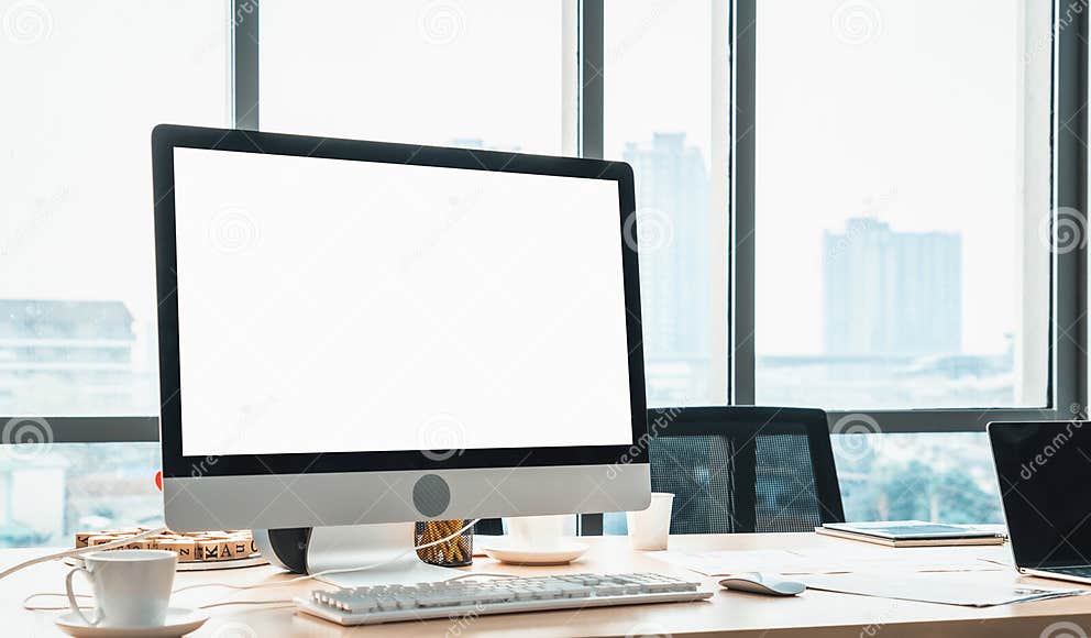 Empty Computer Monitor Screen for Design Mock Up Template Jivy Stock ...