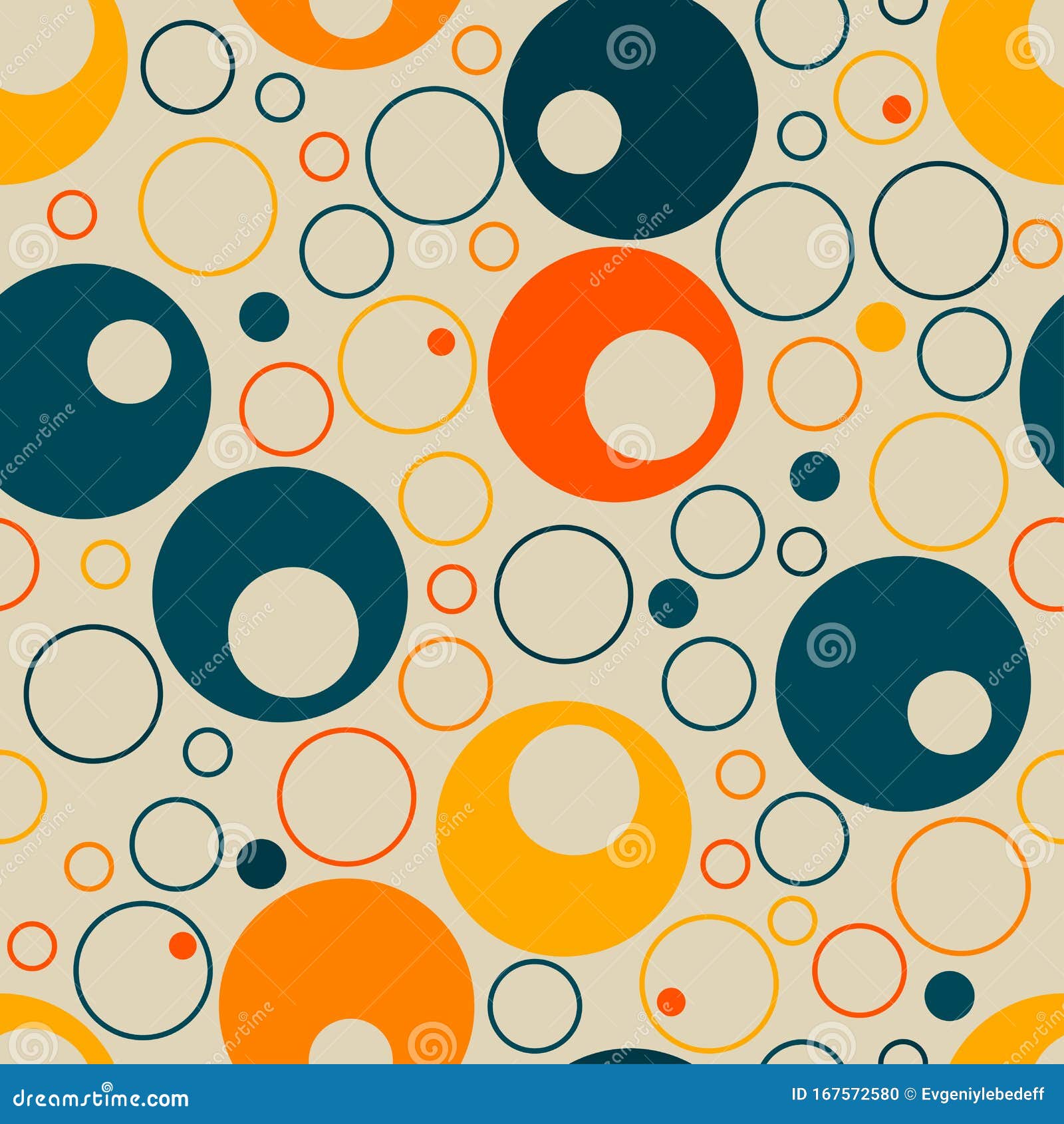 Empty Concentric Circles. Different Sizes and Colors. Seamless ...